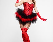 Items similar to Lovely Lady Bug Burlesque Costume Burlesque Corset ...