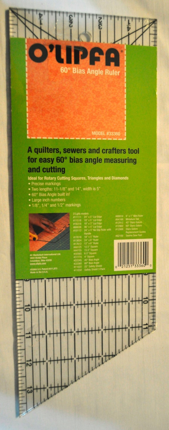 60 Degree Angle Quilt Ruler O'Lipfa