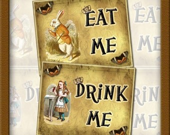 ALiCe in WoNDeRLaND BaNNeR Pennants Flags-Printable digital