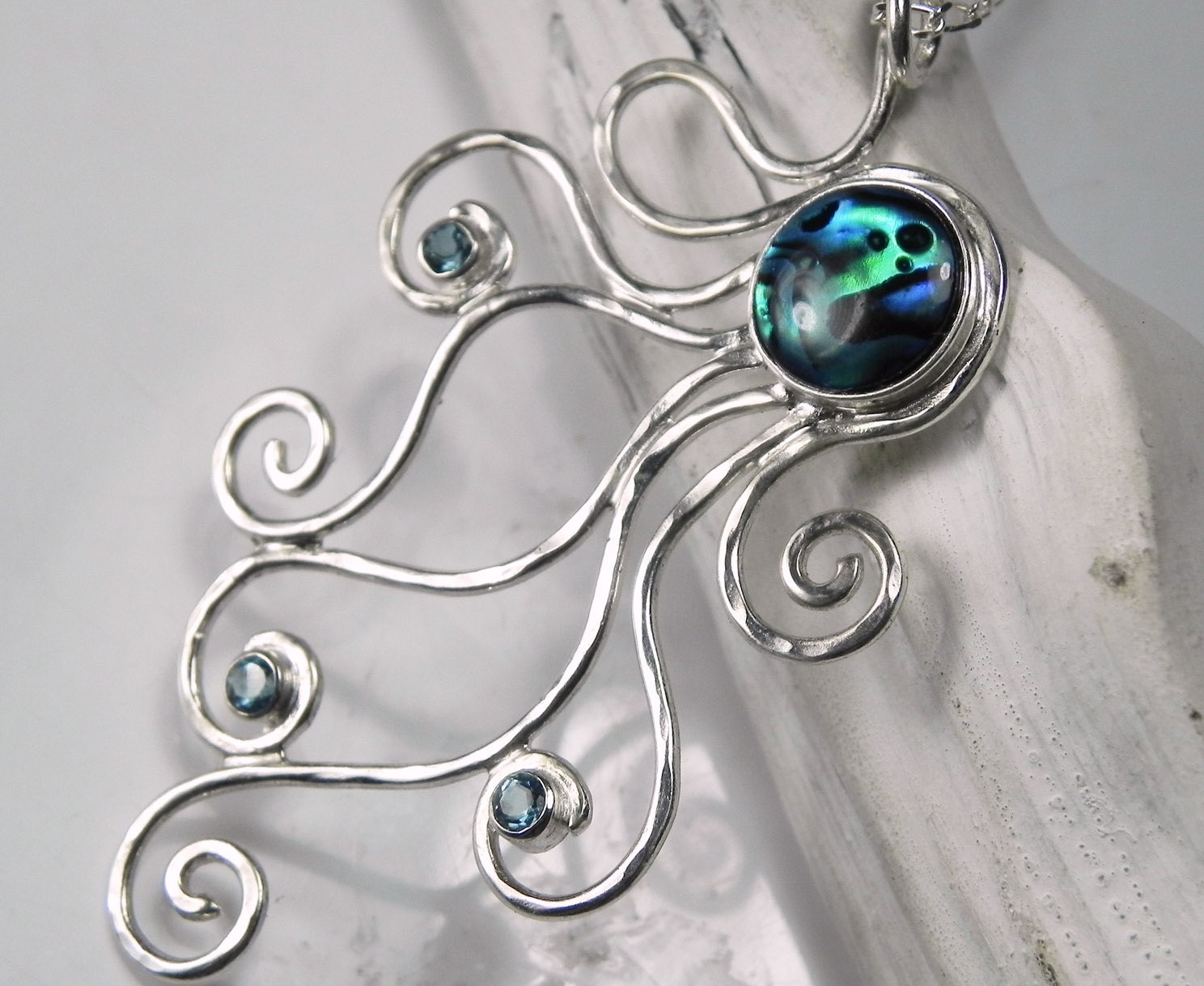 Octopus Necklace Paua Shell Abalone Octopus Pendant