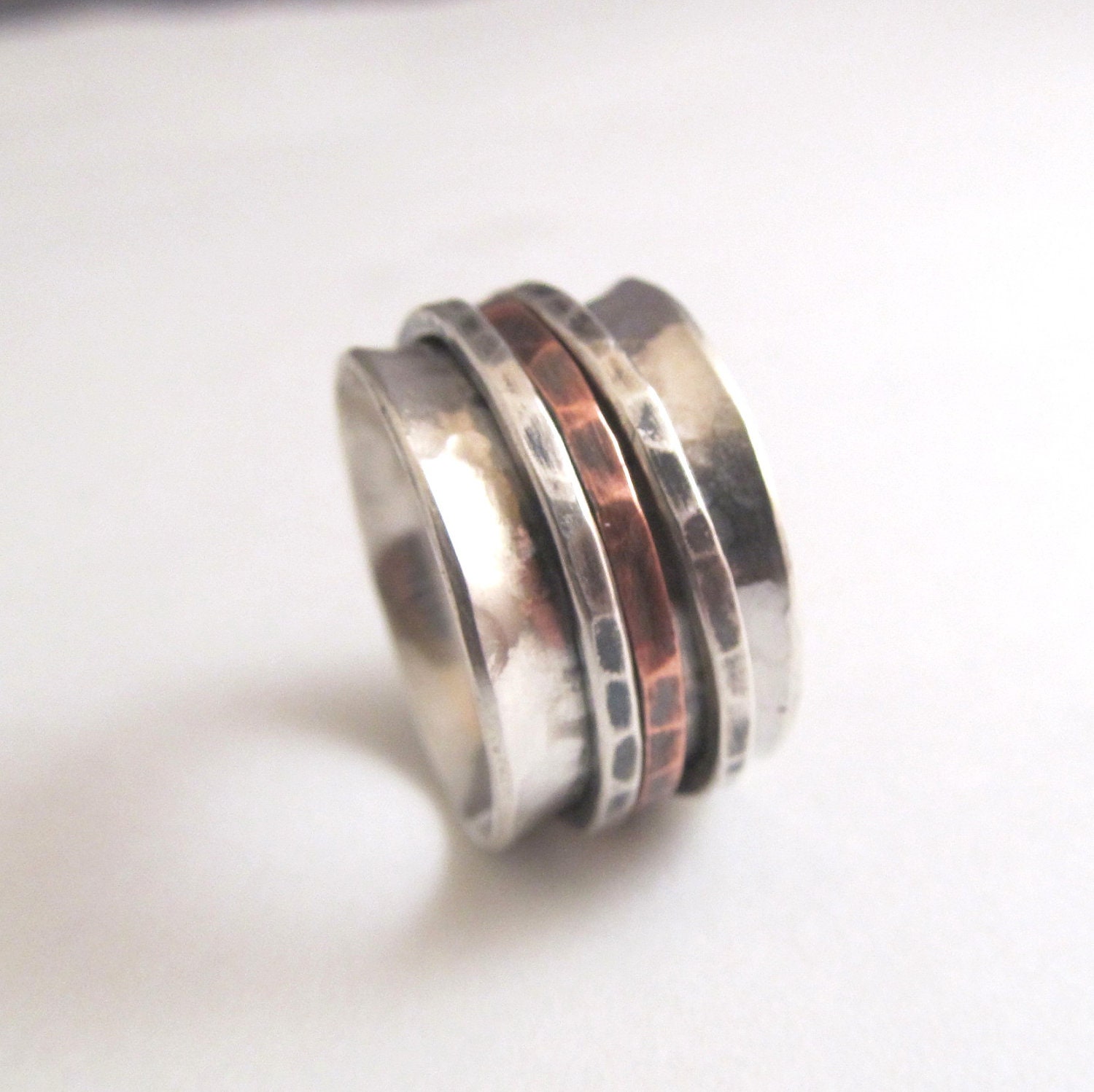 Spinner Ring in Sterling Silver and Copper