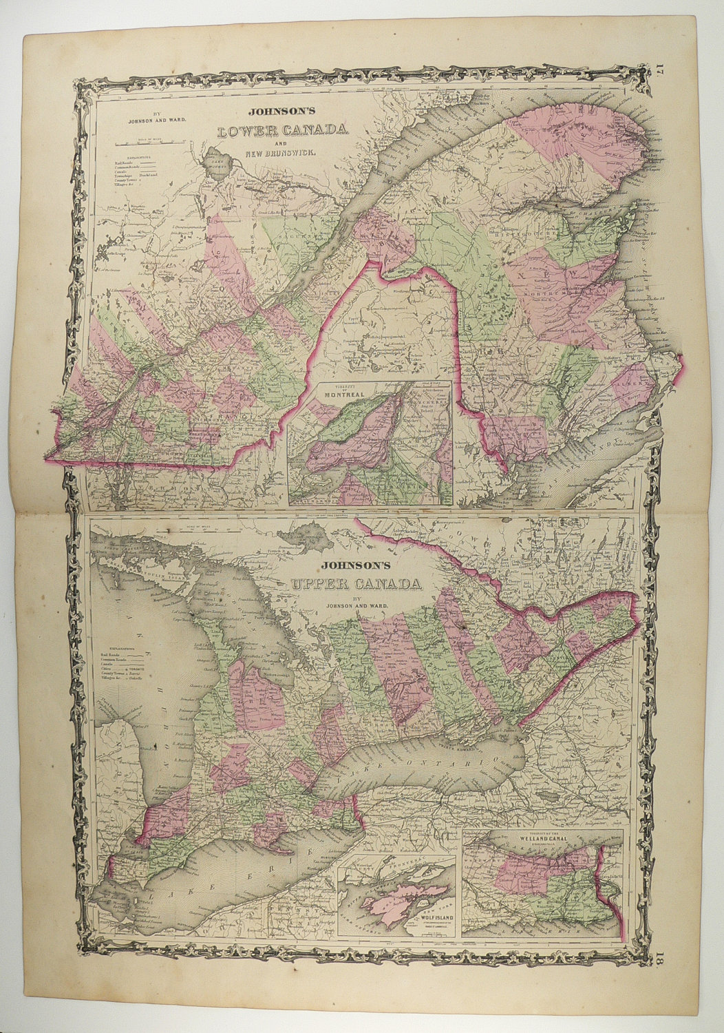 1800s Map Ontario Canada Map Quebec New Brunswick Map 1863
