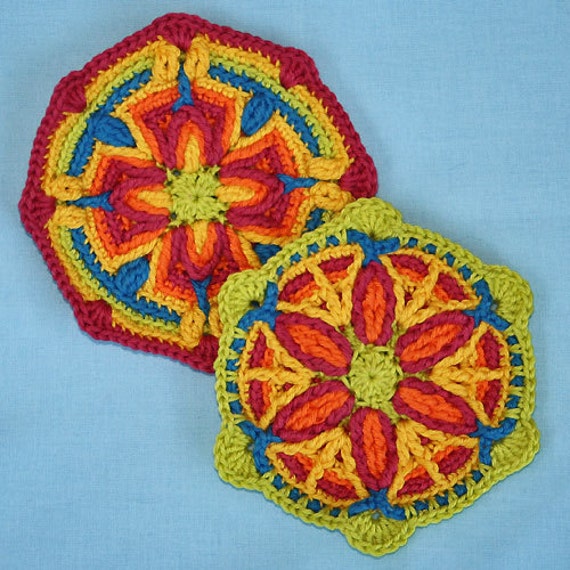 2 Motifs in Overlay Crochet Pattern PDF in English Deutsch