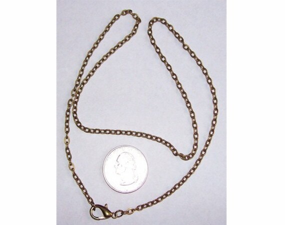 1pc 20 inch Bronze chain antique necklace Cable Chain locket