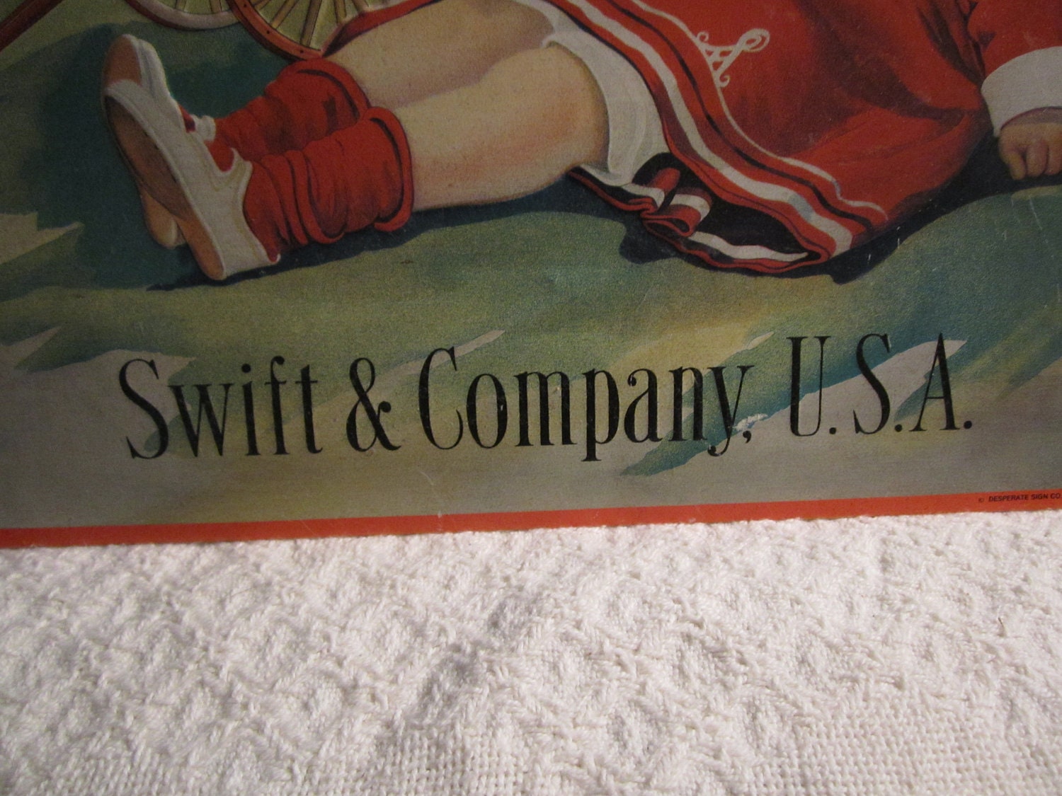 Vintage Swifts Borax Soap Tin Metal Sign Laundry Room Red