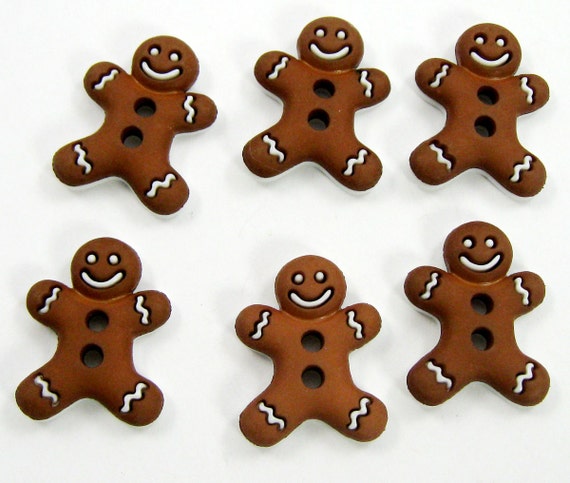 Gingerbread Men Buttons by Destashbelles on Etsy