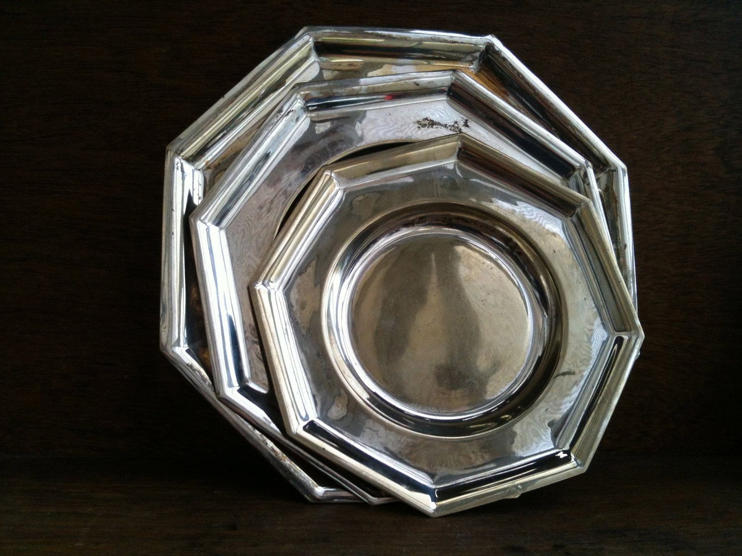 Vintage English octagon metal plate set of 3 circa 1960’s / English ...