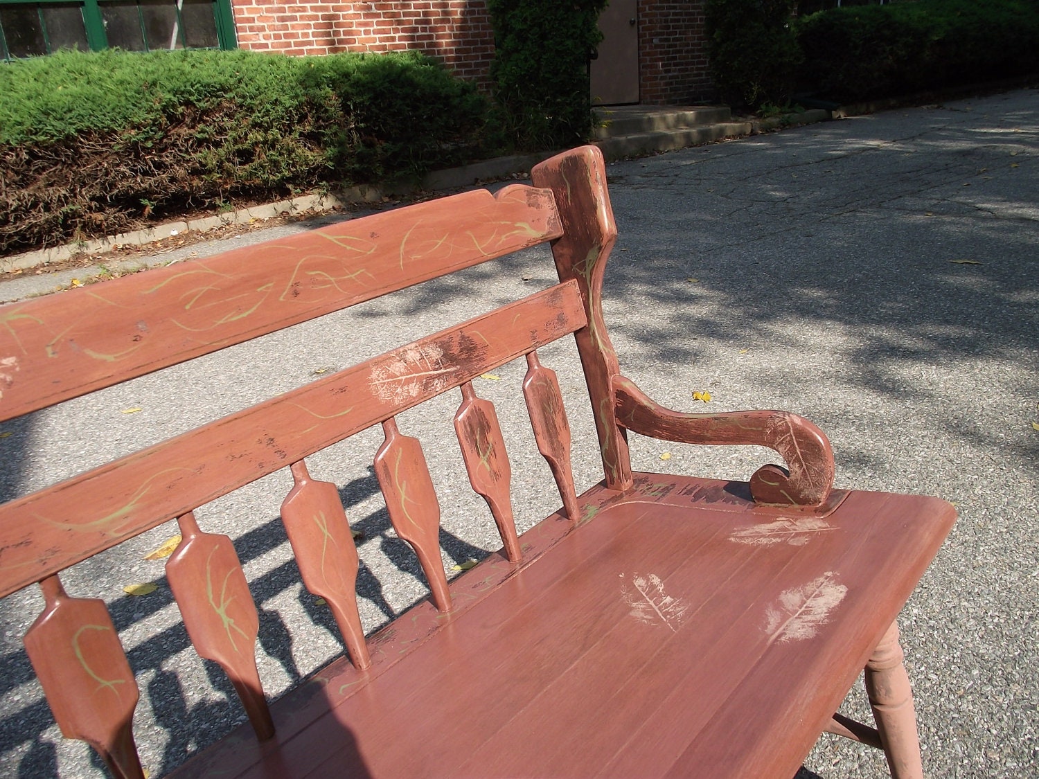 Forrest Gump Bench Pinkish Brown and Green Big by BmadeNEW on Etsy