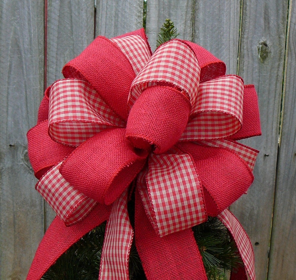 Christmas Tree Topper Primitive Country Tree Top Bow In Christmas Tree Topper Primitive Country Tree Top Bow In