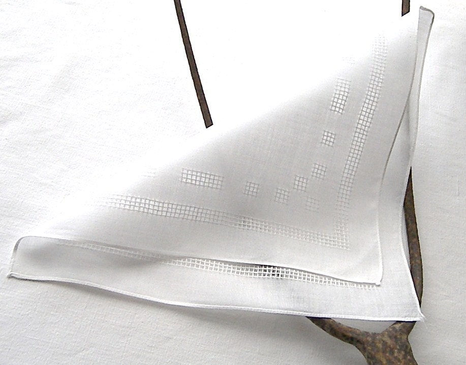 French Vintage White Handkerchief, Vintage Handkerchief, Handkerchief ...