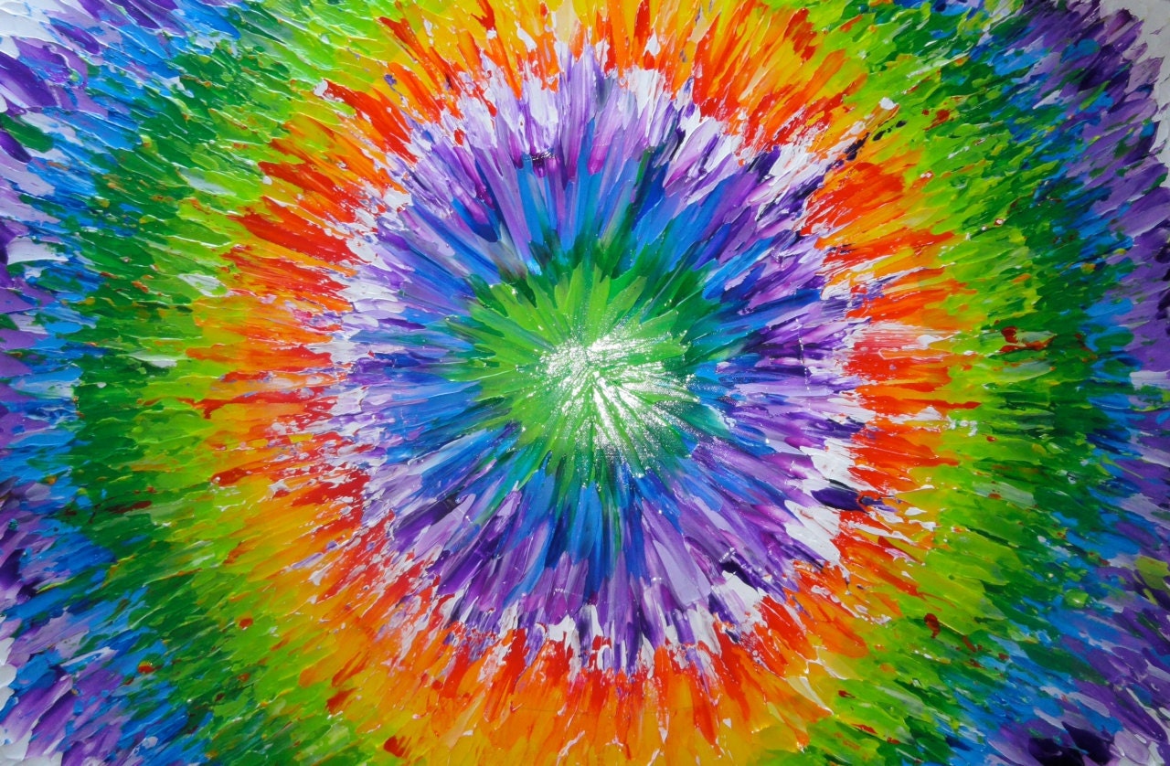 Rainbow Groovy Tie-Dye Texture High Gloss by Korrinspirations