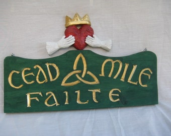CEAD MILE FAILTE Sign Cead Mile Failte Signs Irish Cead Mile