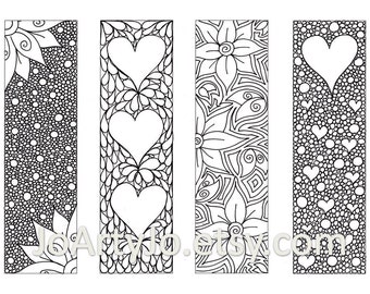 Zendoodle PDF Bookmarks to Print Zentangle Inspired by JoArtyJo