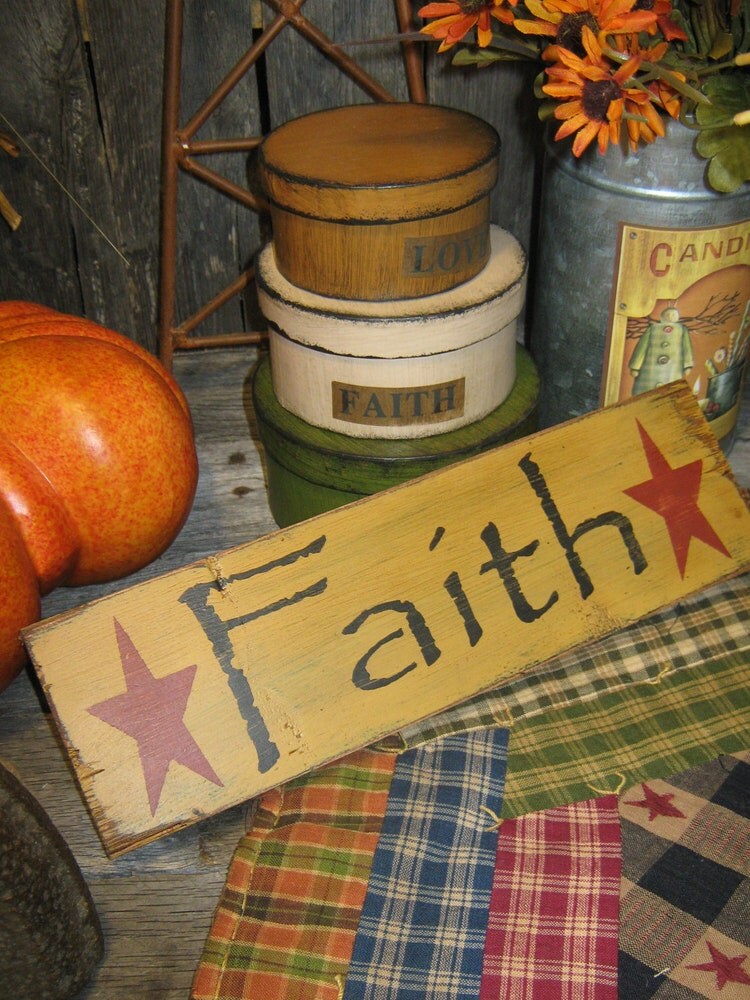 Primitive Sign Wood Sign Religious by JustHanginAroundPrim on Etsy