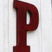 Large Wall letter P Distressed in True Red baby