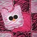 Pink Zebra Print Rag Quilt / Mini Rag Quilt/ Lovey / Security