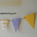 Chevron Print Paper Pennant Banner in Yellow and Cobalt