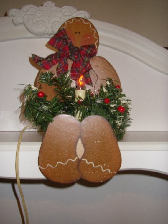 Items similar to Handpainted Gingerbread shelf sitter on Etsy