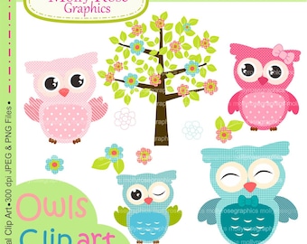Items similar to School Owls Clip Art, Digital Element for Scrapbooking ...