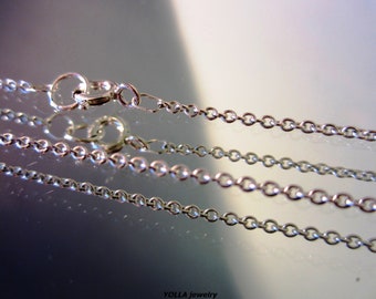 Silver Drop Pendant with Chain / Solid Argentium Sterling Tear