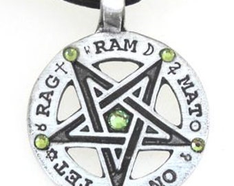 Pewter Double Pentagram Celtic Pagan Pentacle Pendant with