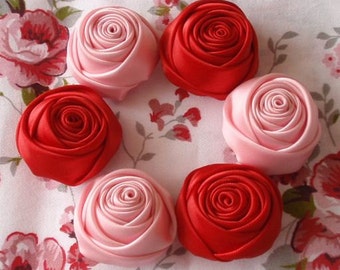 6 Handmade Rolled Roses 1-1/4 inches in Grape Purple by Mydesign63