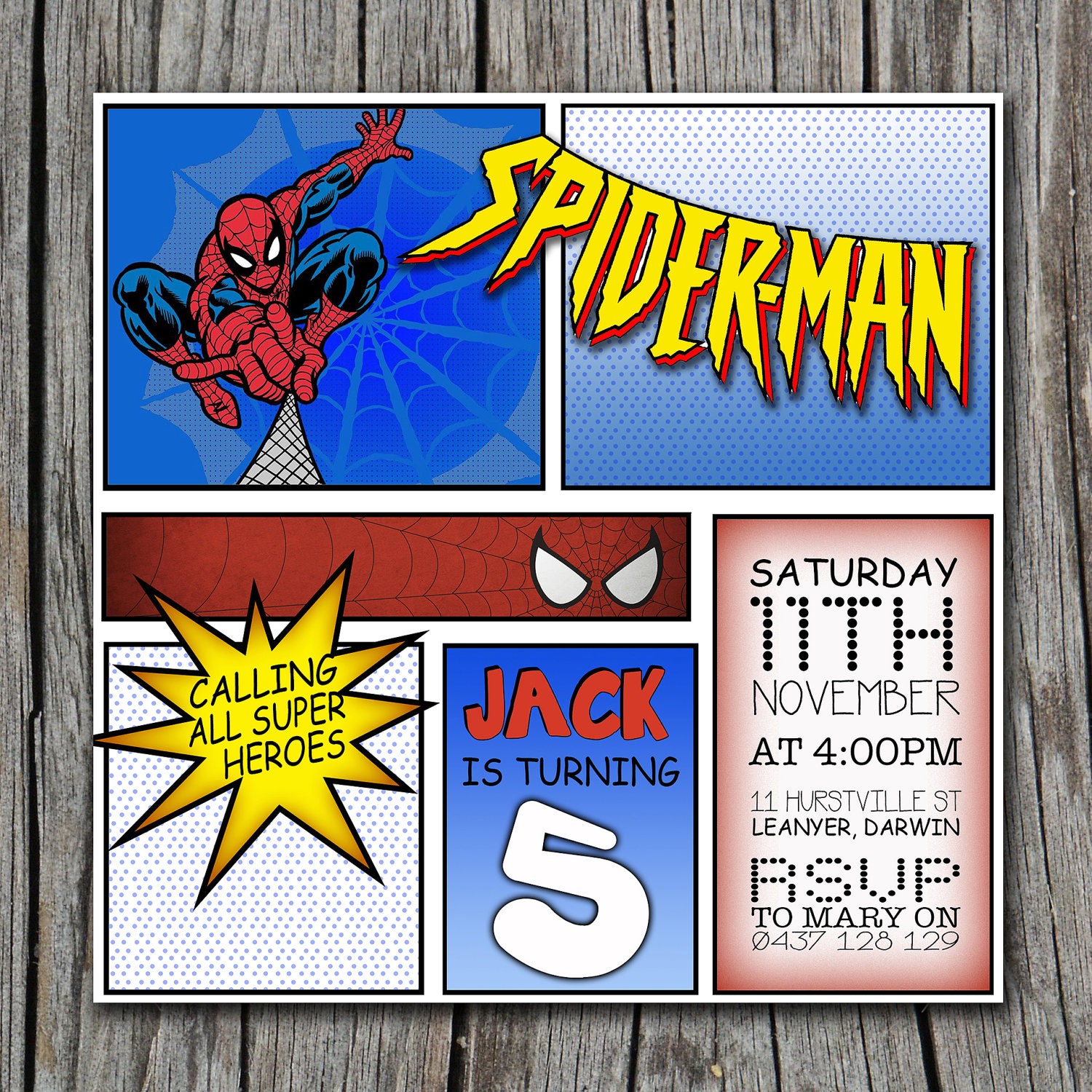 Comic Shower Invitations