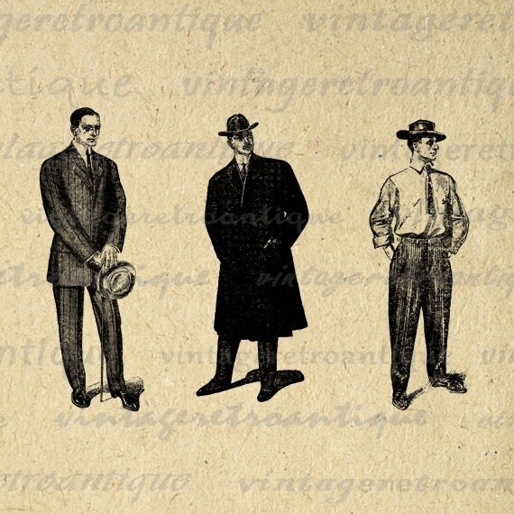 Printable Old Fashioned Businessmen Digital Download People Men Graphic ...