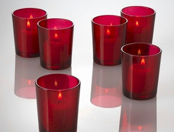 Red Votive Candle Holders