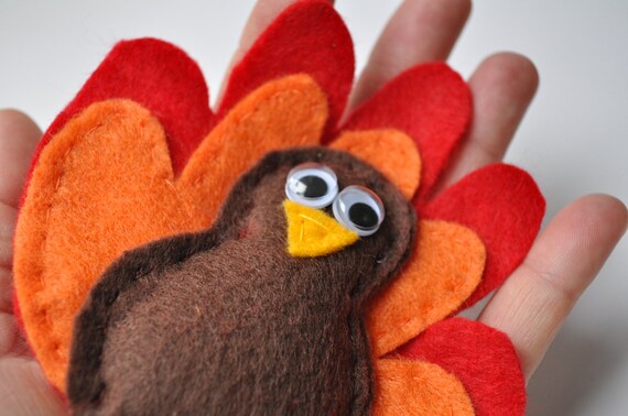 Items similar to Felt Turkey Ornament on Etsy
