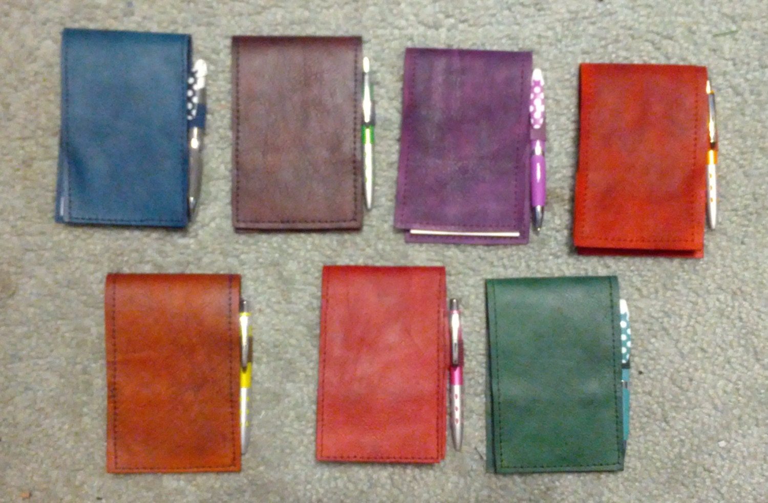 Leather pocket notebook flip style