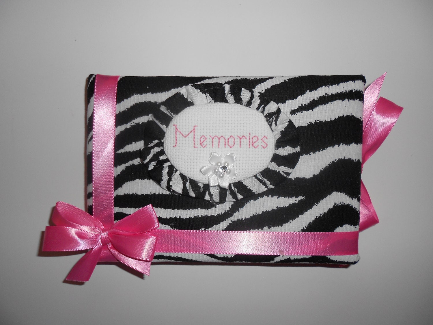 Padded Photo Album Fabric Photo Album Zebra Striped Photo
