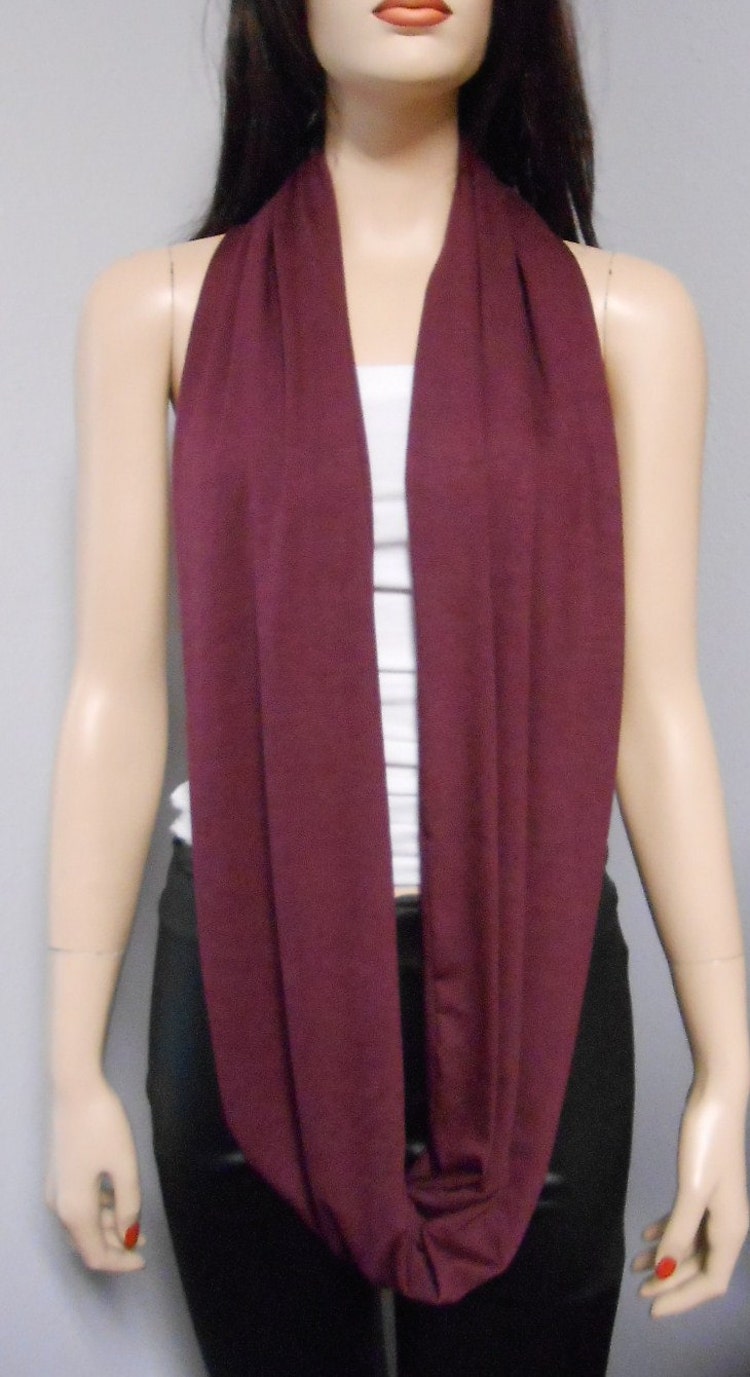 WINE Burgundy Infinity Scarf SUPER Soft by GypsysWildHeartShop