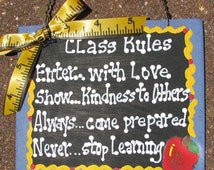Unique class rules related items | Etsy