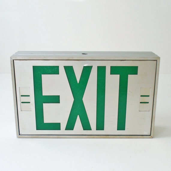 Vintage Exit Sign Green