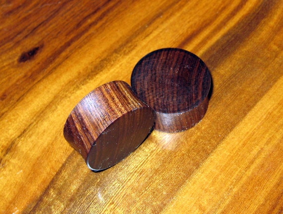 25mm Brown Ebony ear plugs ear gauges 1 inch by Knotholesdesign