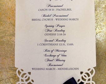 WEDDING CEREMONY PROGRAMS with ribbon wand attached