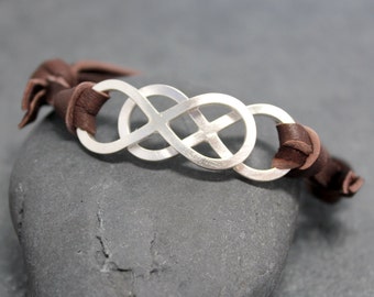 DOUBLE INFINITY Cow leather Bracelet SET Couple by RoyalCountess