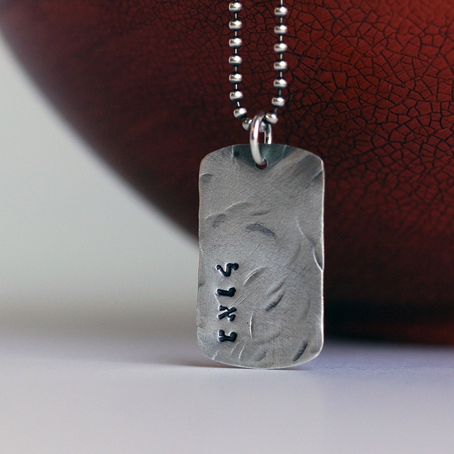 Silver Dog Tag Necklace For Him Military Dog Tag HEBREW Silver Dog Tag Necklace For Him Military Dog Tag HEBREW