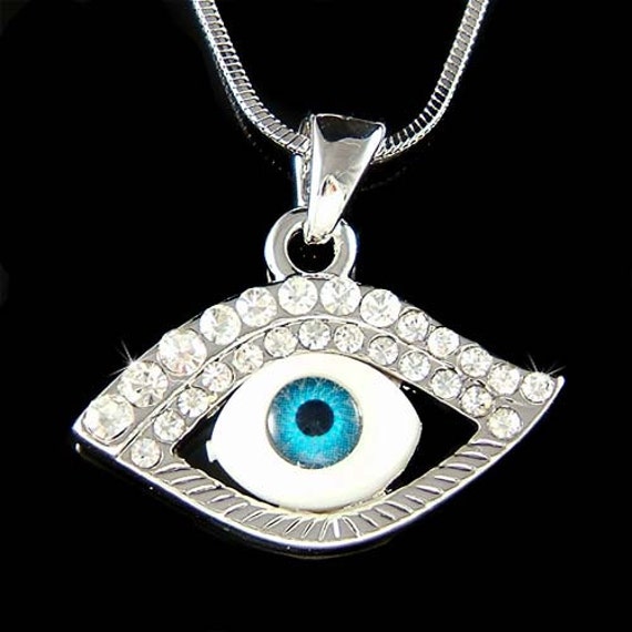 Swarovski Crystal Jewish Judaism Blue Evil Eye Protection