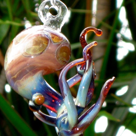 Octopus Ornament Hand Blown Glass