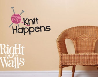 Knitting vinyl decal | Etsy