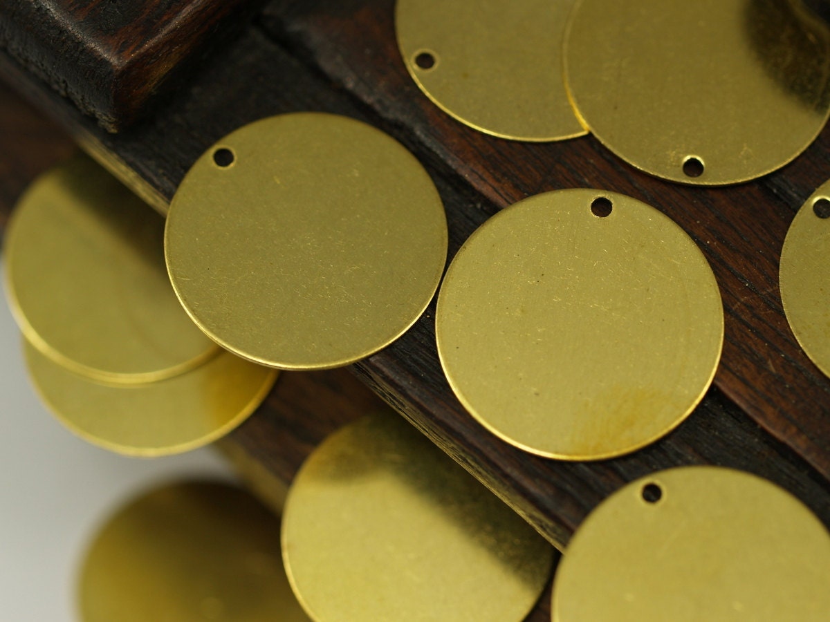 Brass Round Tag 10 Raw Brass Round Tags Charms Findings