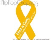 Items similar to Yellow Awareness Ribbon, Sarcoma - Bone Cancer, Vinyl ...