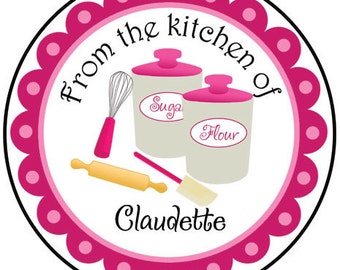 baking utensils personalized stickers - baked goods from the kitchen of ...