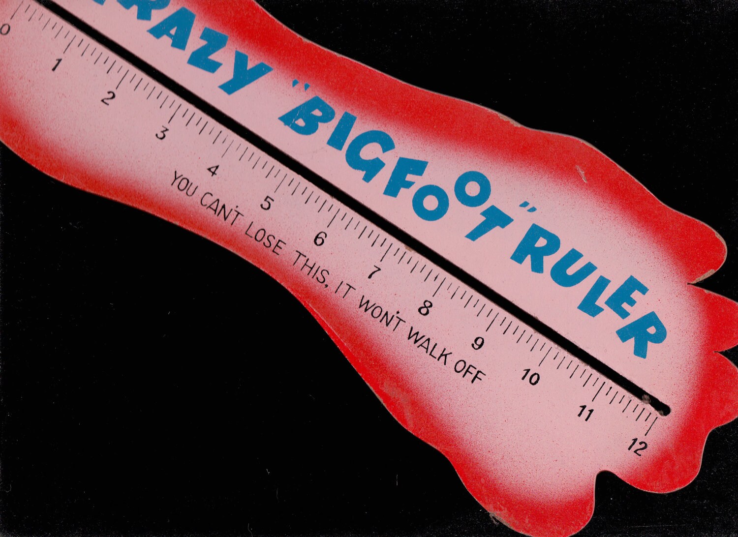 vintage novelty RULER Crazy BIG FOOT made in by nancesnostalgia