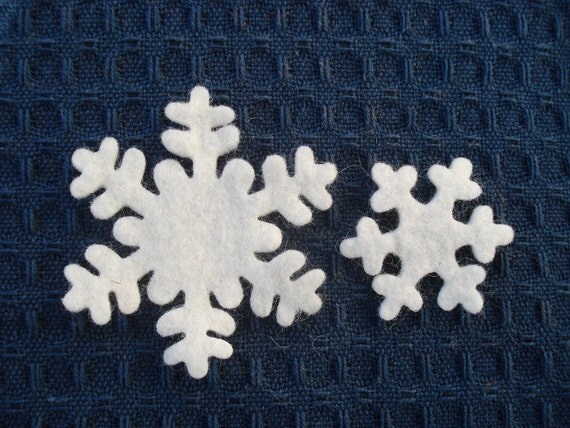 Wool Felt Snowflakes White
