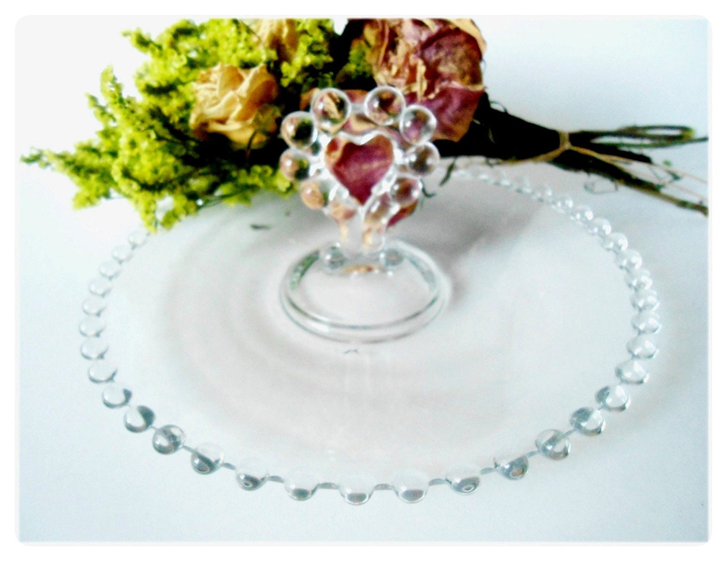 Vintage Imperial Elegant Glass Candlewick Center Handled Tray Tidbit ...