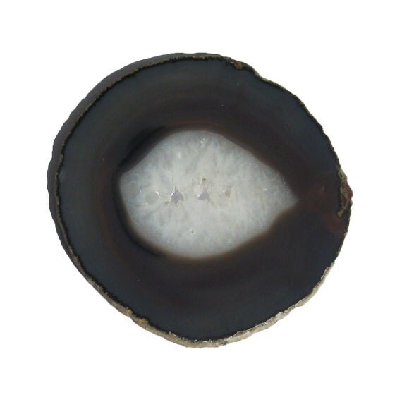 Sliced Amber Agate and Creamy Quartz Geode by silvergoldbuyers