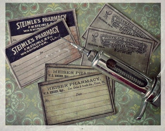 Old pharmacy labels | Etsy
